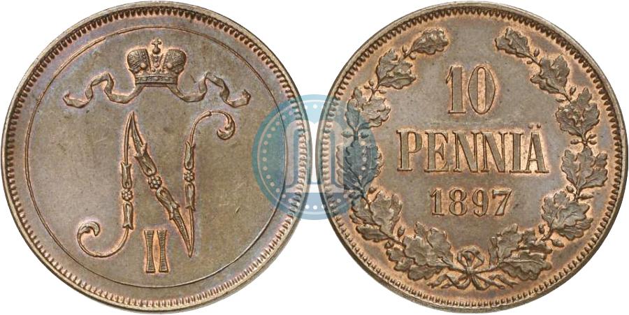10 пенни 1897 года - цена медной монеты Николая 2, стоимость на ...