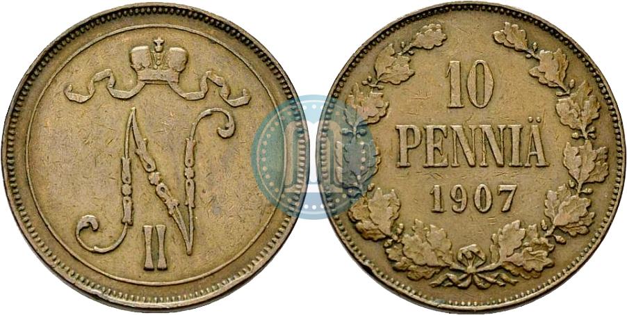 Russian 10 pennia 1907 year | Coin auctions sale prices | Copper ID ...