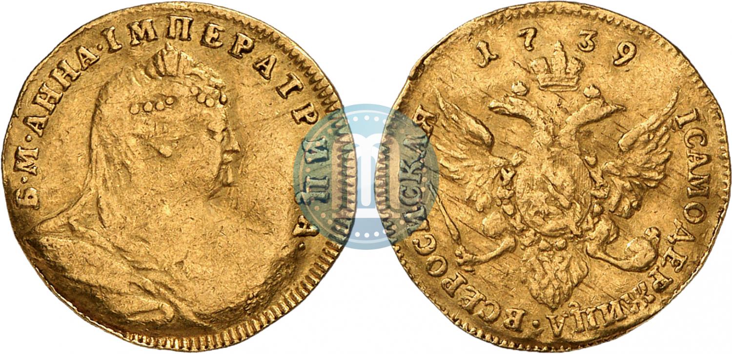 1 червонец 1739 года - цена золотой монеты Анны Иоанновны, стоимость на ...