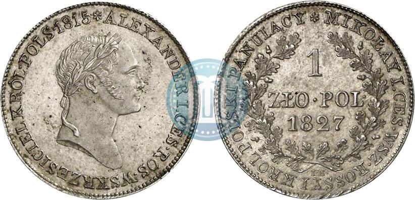Russian 1 złoty 1827 year IB | Coin auctions sale prices | Silver ID ...