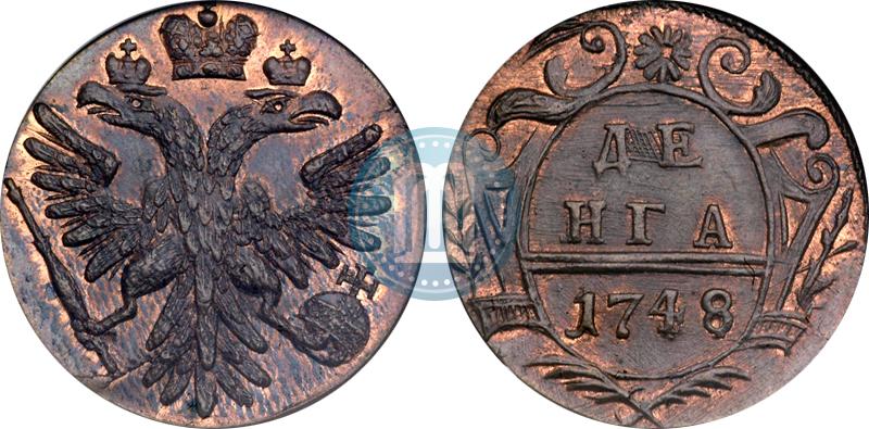 RussianDenga 1748 year | Coin auctions sale prices | медной ID ...